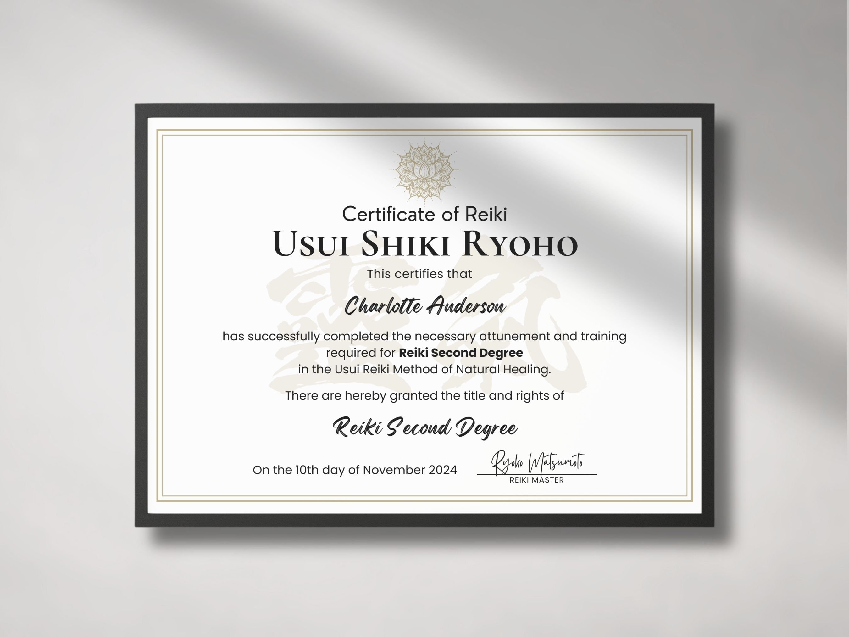 Editable Reiki Certificate Template Easy Canva Customization Perfect ...