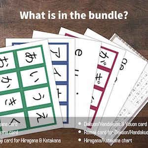 Hiragana Katakana Flashcard Bundle, Learning Japanese, Japanese ...