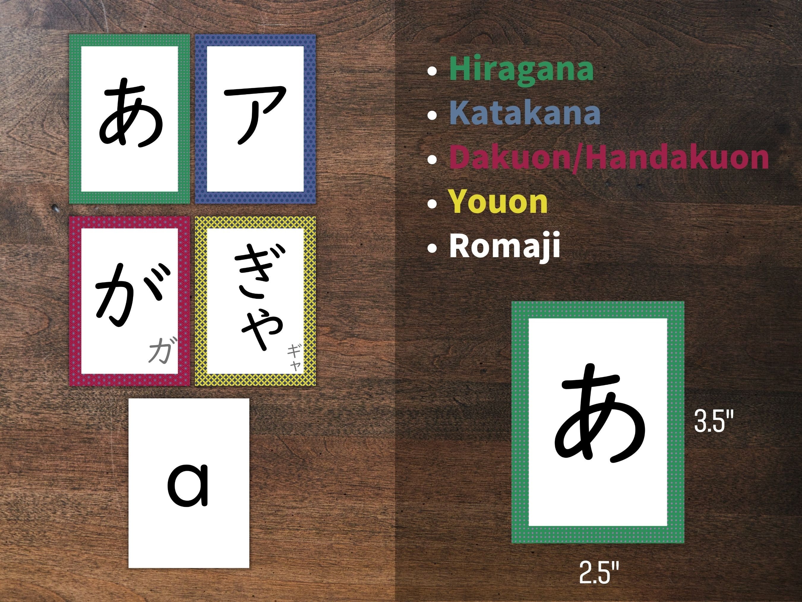 Hiragana Katakana Flashcard Bundle, Learning Japanese, Japanese ...