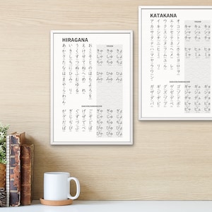 Complete Hiragana Katakana Charts Bundle, Printable Japanese Wall Decor ...