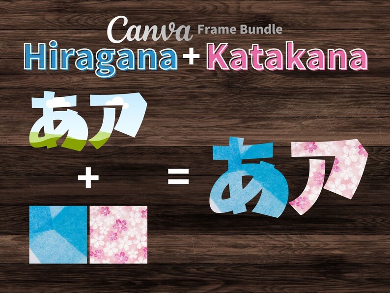 Hiragana and Katakana Canva Frame Template, Japanese Character Canva ...