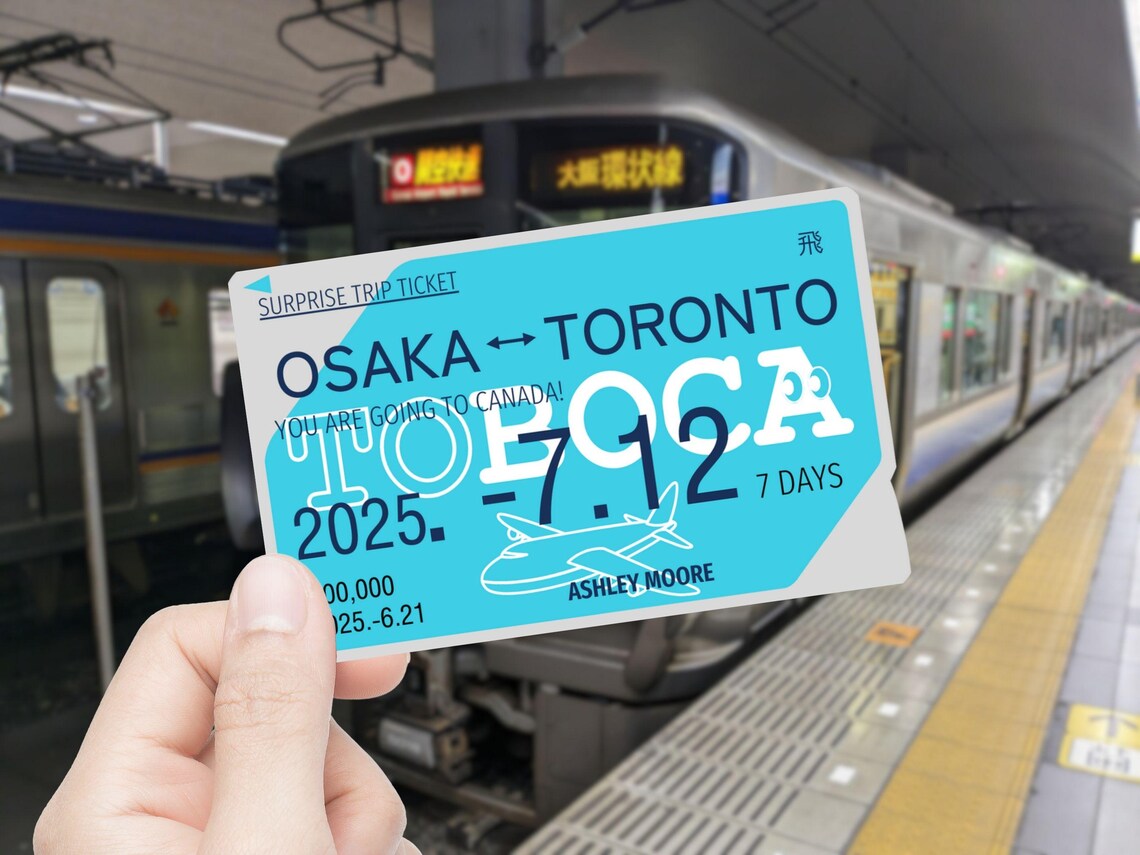 Japanese IC Card Surprise Trip Ticket: Canva Template (digital Download ...