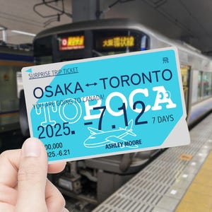 Japanese IC Card Surprise Trip Ticket: Canva Template (digital Download ...