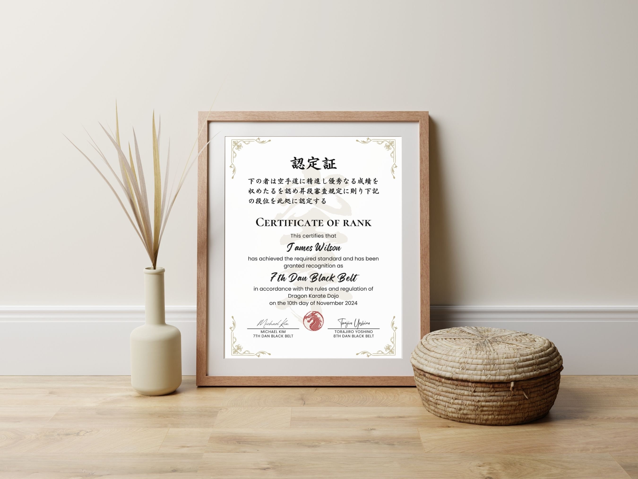Editable Karate Rank Certificate: Bilingual Dojo Template (canva) - Etsy