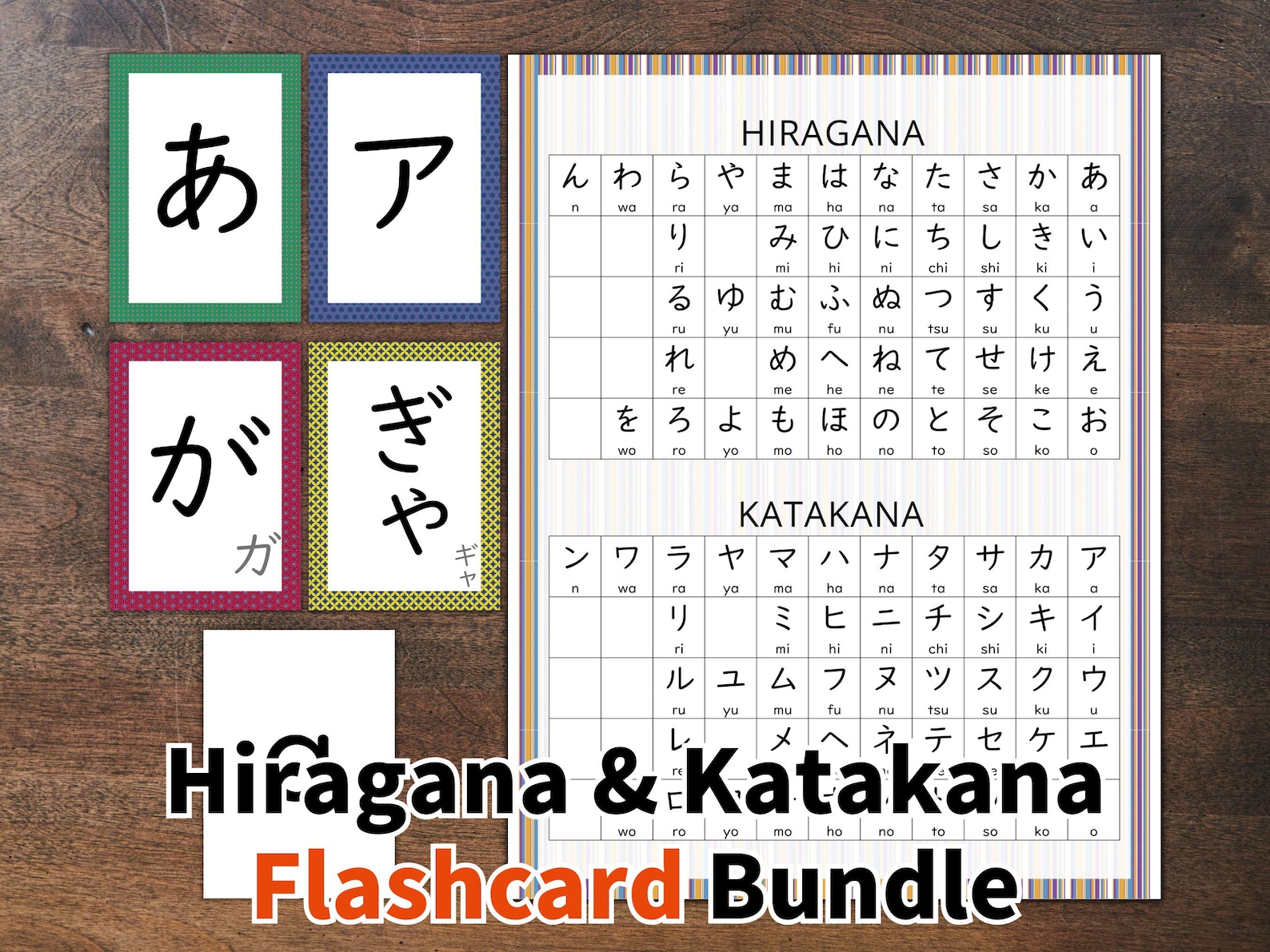Hiragana Katakana Flashcard Bundle: Japanese Learning (printable PDF ...