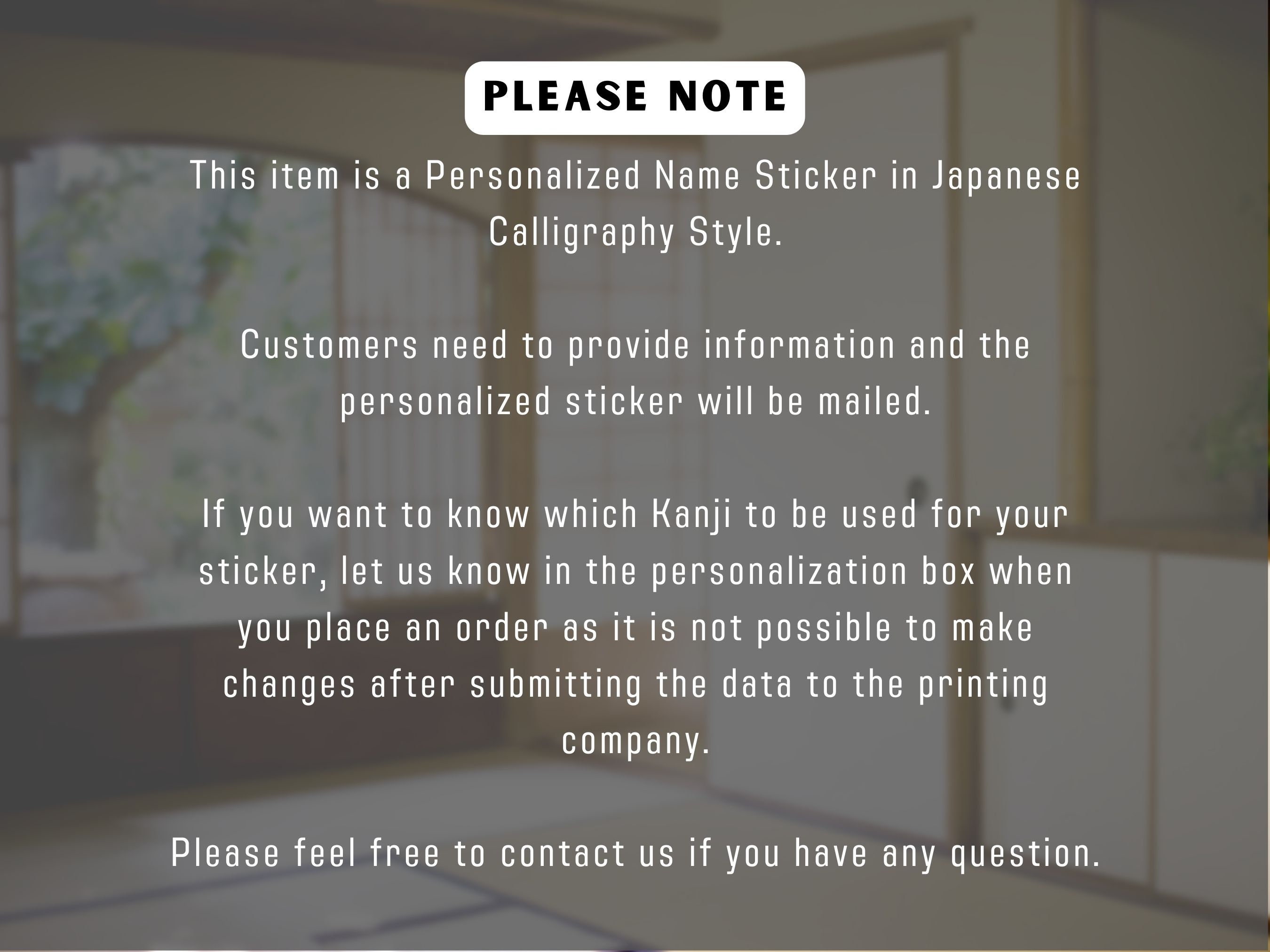 Personalized Japanese Name Sticker, Kanji Sticker, Japanese Sticker ...