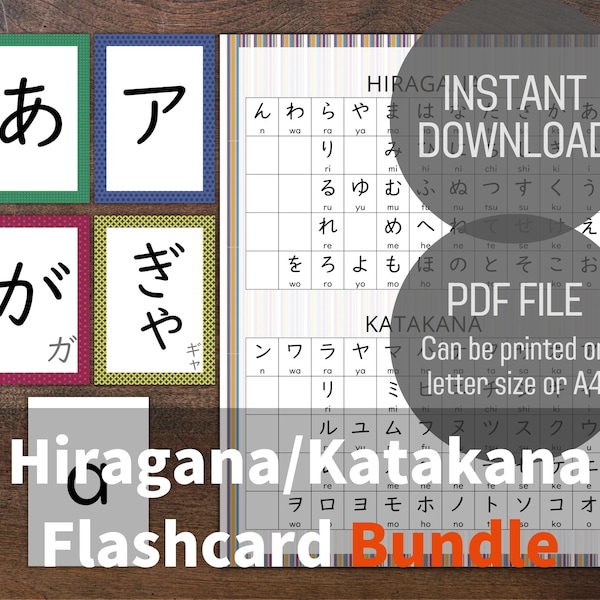 Hiragana Katakana Flashcards - Etsy