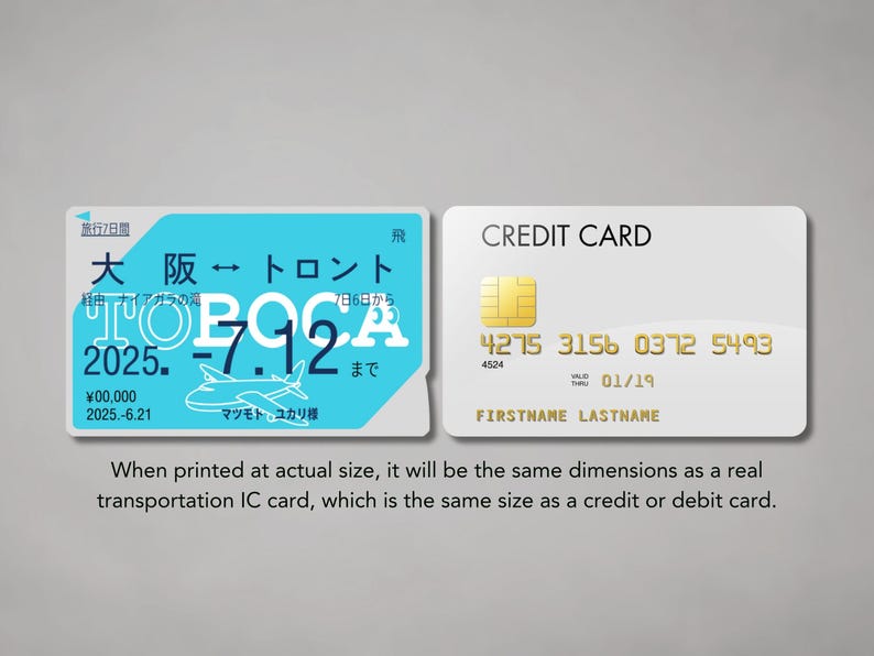 Japanese IC Card Surprise Trip Ticket: Canva Template (digital Download ...
