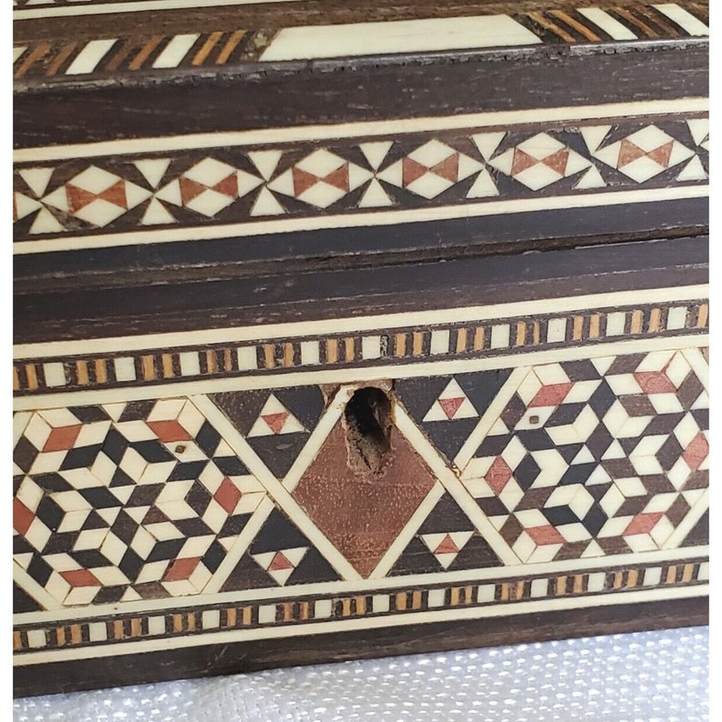 VTG Rare Middle Eastern Syrian Micro Mosaic Khatam Inlaid Jewelry Box ...