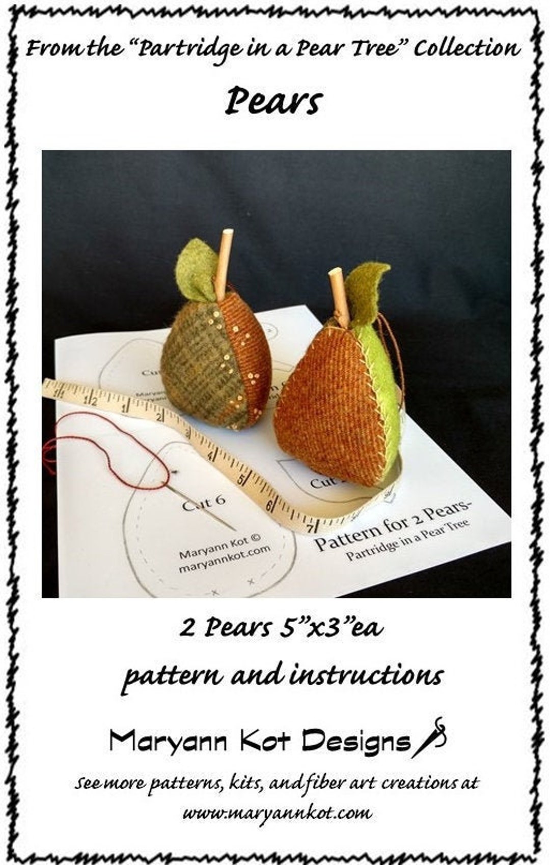 Pear Pattern, Wool Pear Pattern, Pear Pattern and Instructions - Etsy