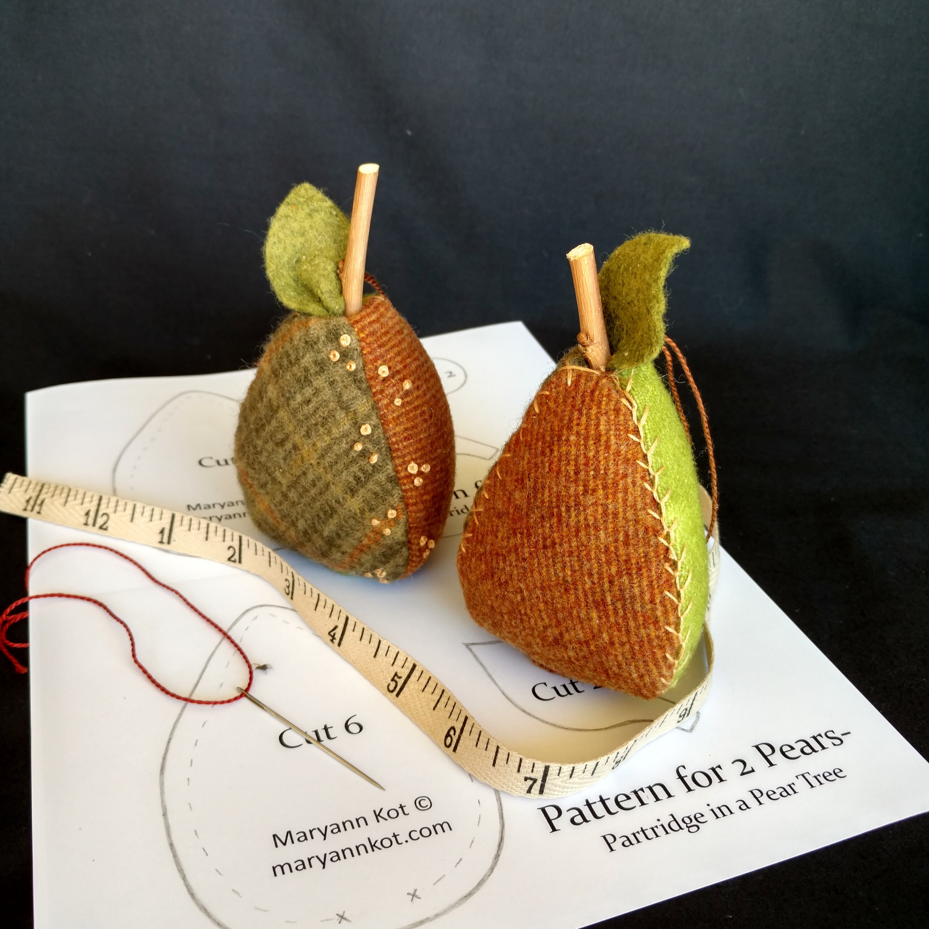 Pear Pattern, Wool Pear Pattern, Pear Pattern and Instructions - Etsy