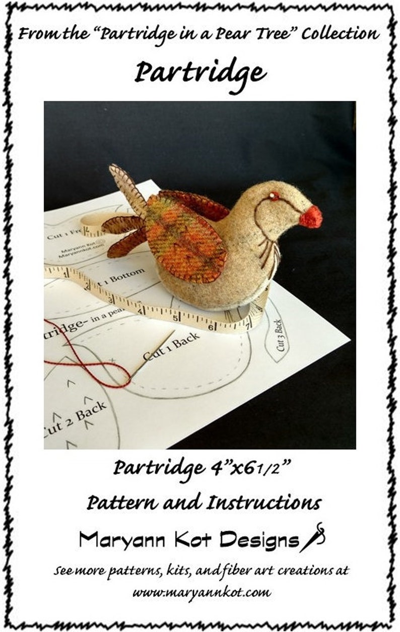 Partridge Pattern, Wool Bird Pattern, Pattern and Instructions - Etsy