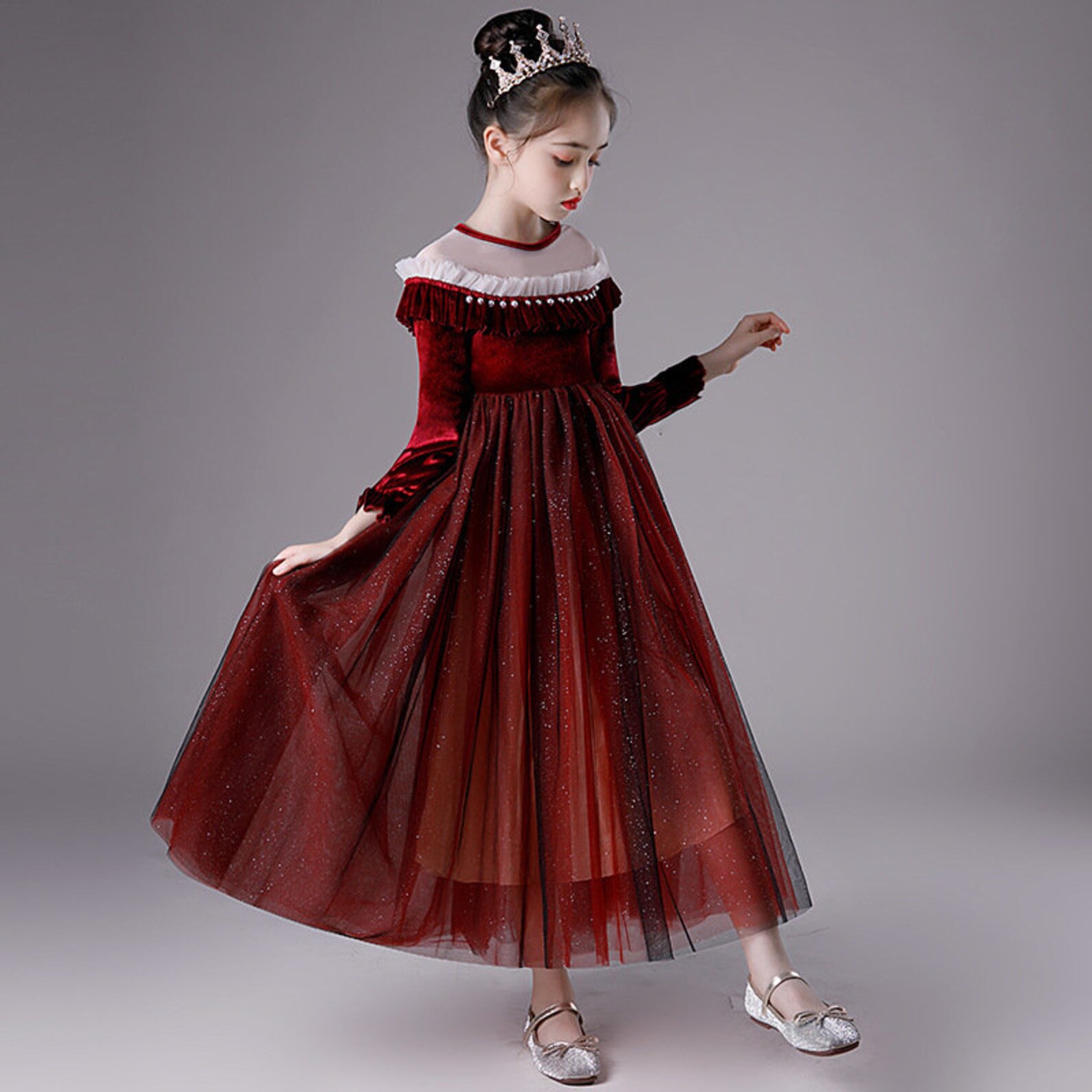 Children's Red Princess Dress Girl Tutu Skirt Christmas Dress Little ...