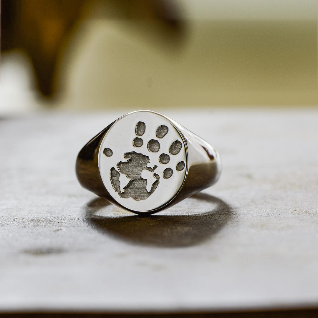 Custom Photo Signet Ring, Hand Etching Jewelry, Vintage Rings With ...