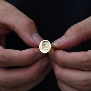 Custom Dog Signet Ring, Pet Memorial Ring, Hand Etching Ring, Pet ...