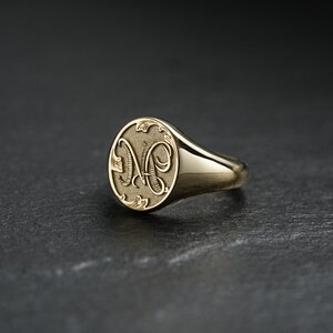 Custom Initial Ring, Signet Rings, Hand Etched Ring, Vintage Rings With Name, Personalized Gift ...