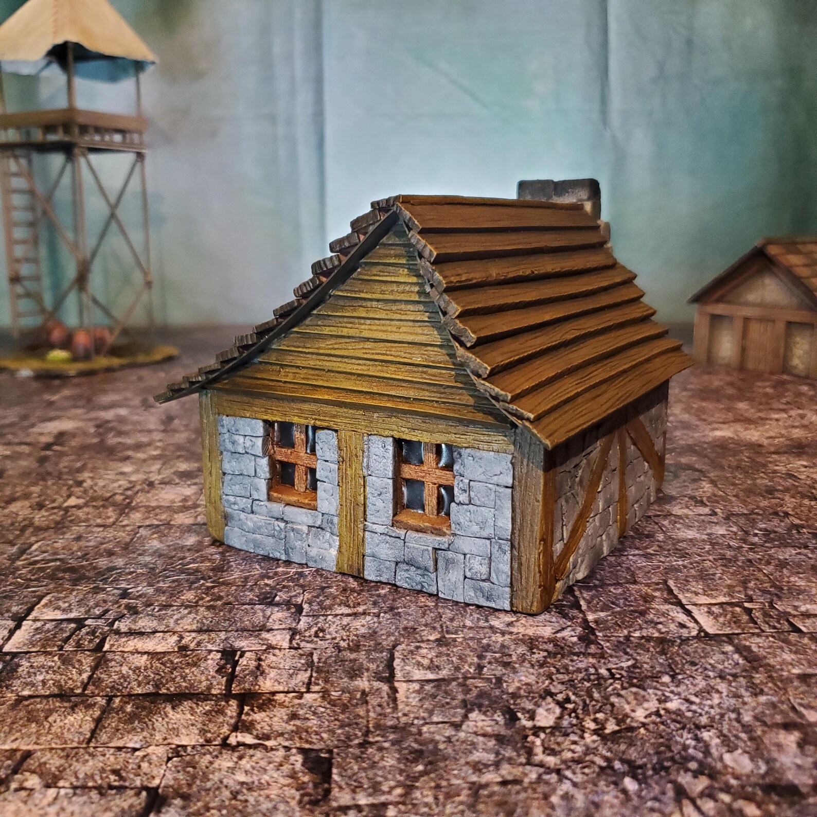Stone Cabin - Tabletop Gaming Terrain - Foam Building - Handmade 28mm ...