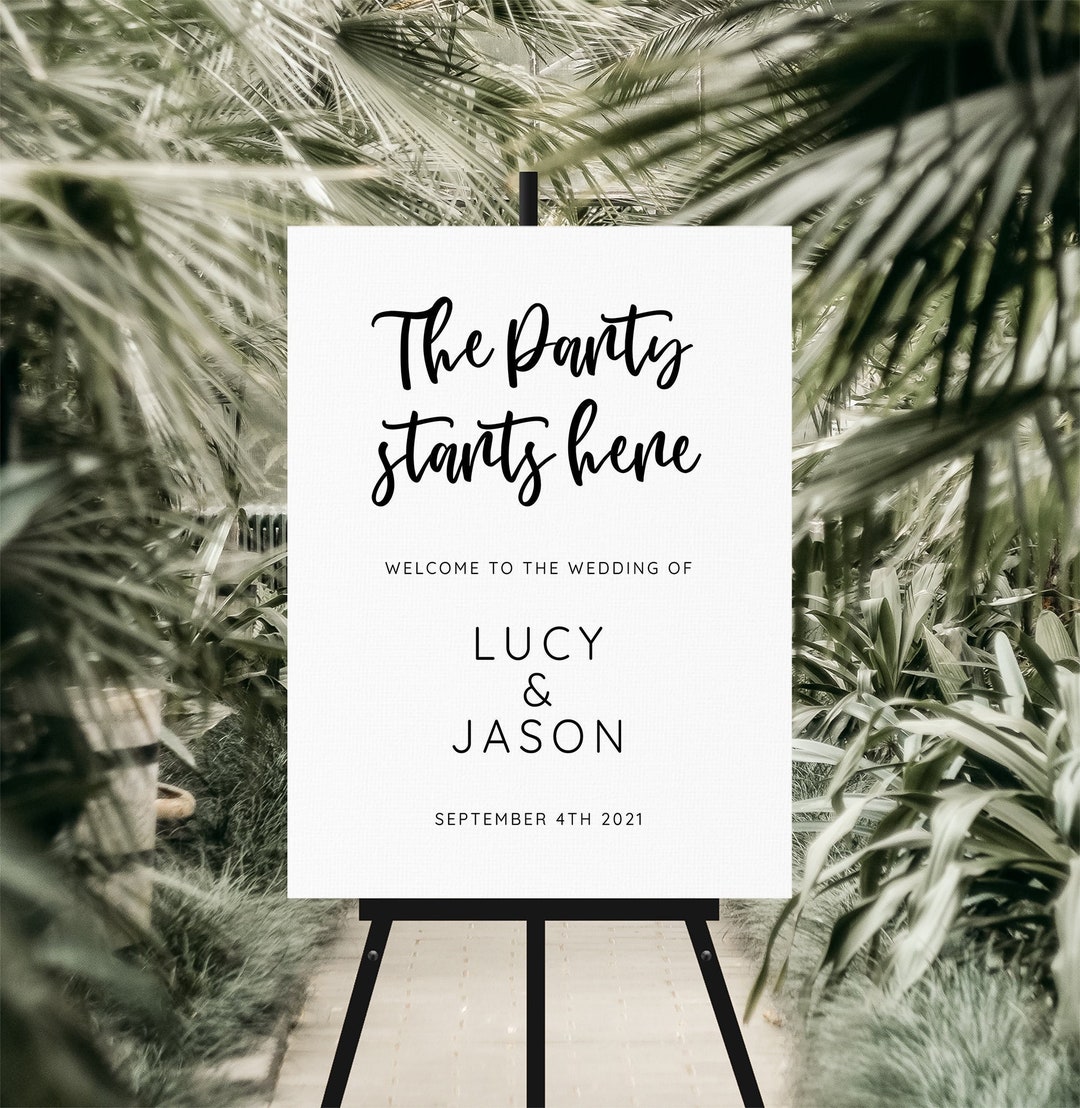 Wedding Entrance Party Sign - CUSTOM COLOUR - Minimalist Welcome ...