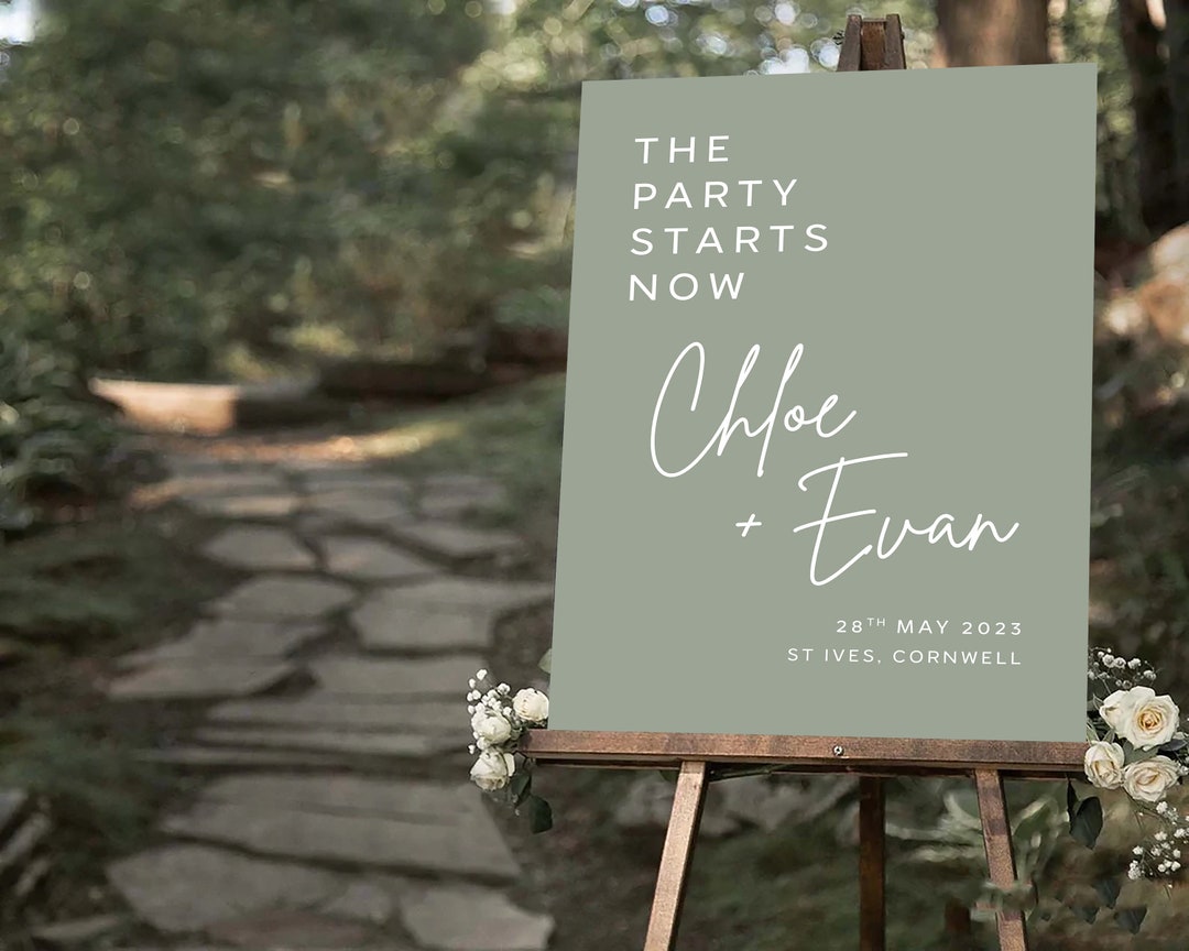 Sage Green Welcome Wedding Sign + Other Colours - Minimalist Welcome ...