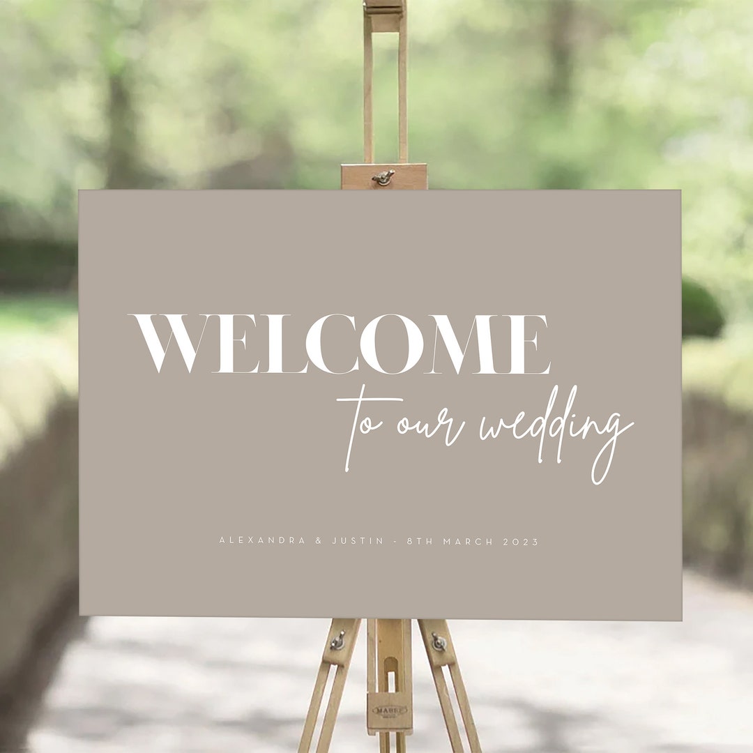 Muted Welcome Wedding Sign Other Colours Minimalist Welcome Wedding ...