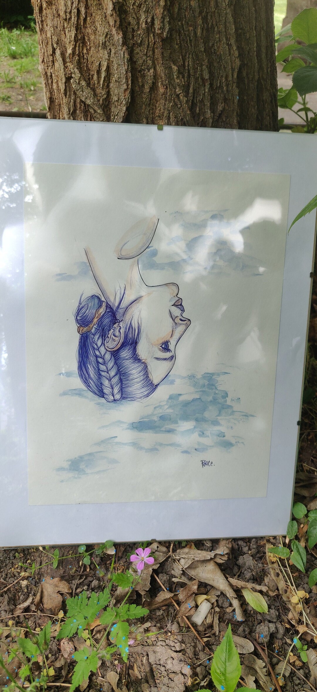 Inverted Profile Woman. / Watercolor and Ball-pen Ink on Paper / Pastel ...