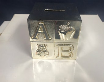 Silver Baby Bank - Etsy