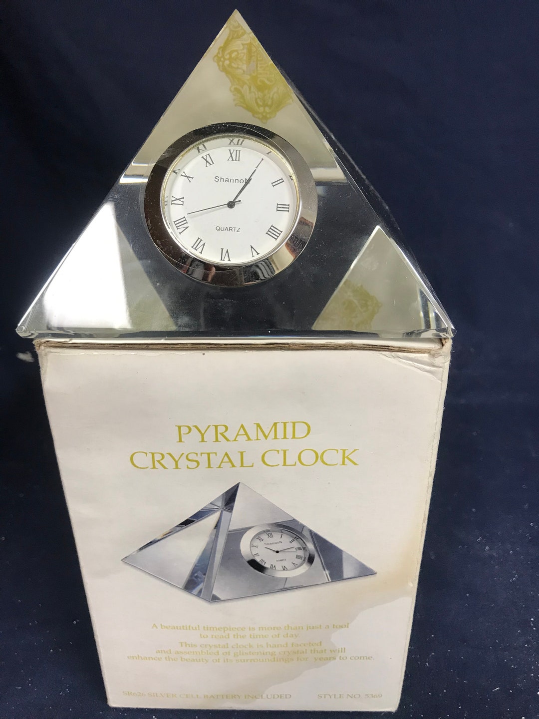 Vintage Crystal Pyramid Clock - Etsy