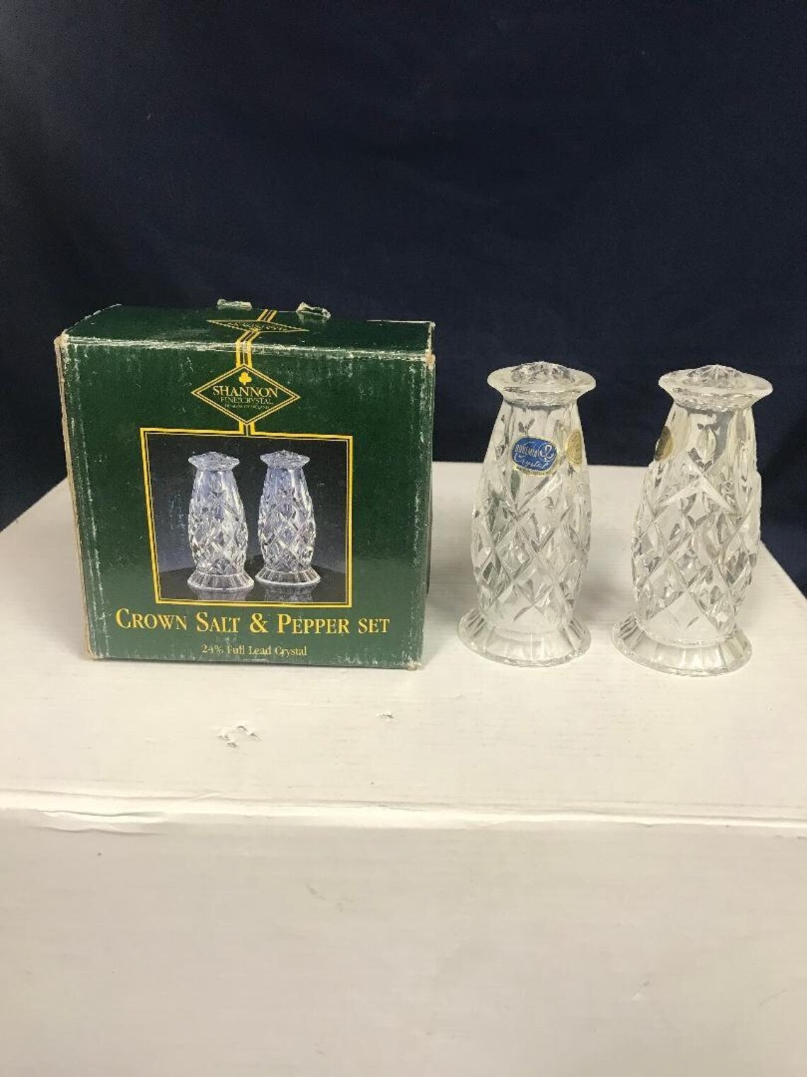 Vintage Shannon Crystal Crown Salt and Pepper Shakers - Etsy
