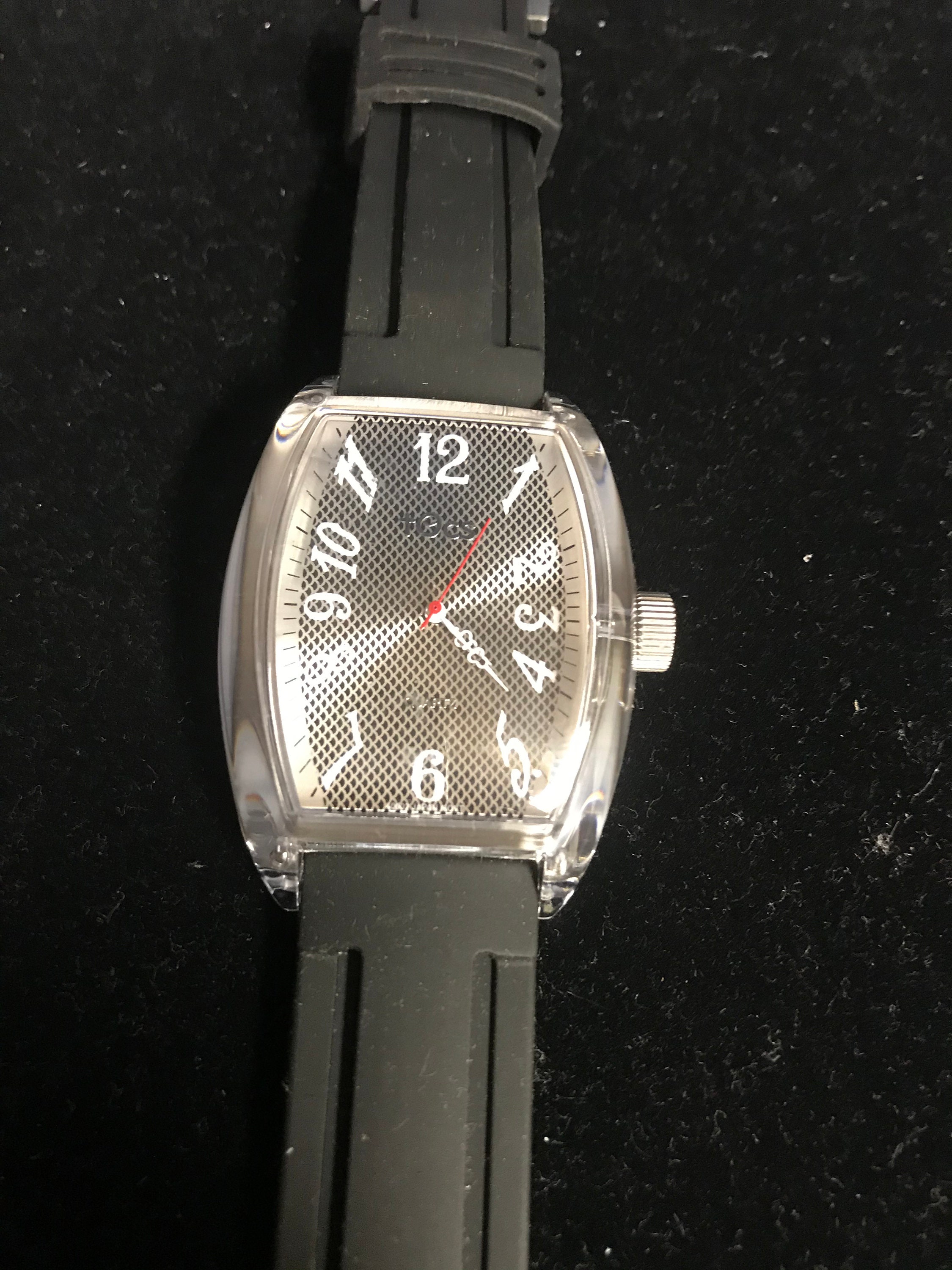 Vintage Black Tocs Watch With Silicone Band - Etsy