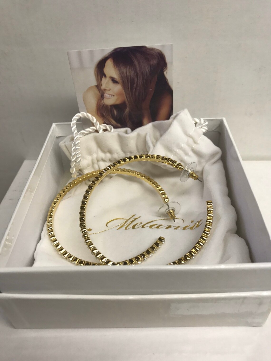 Melania Trump Fashion Hoop Earrings With CZ - Etsy