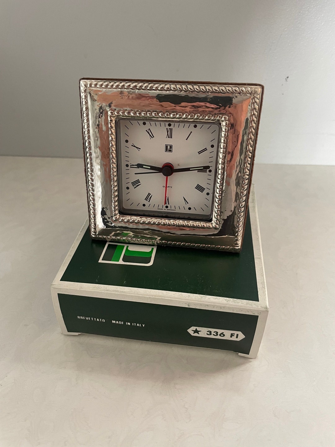 Vintage Sterling Silver Clock - Etsy