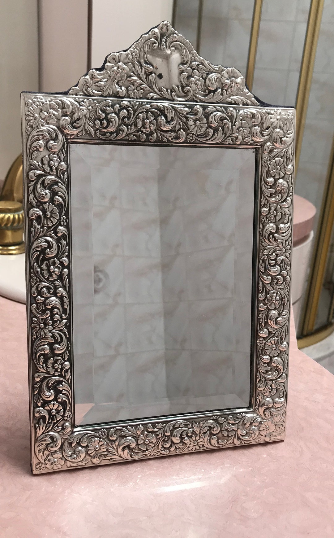 Vintage Sterling Silver Mirror - Etsy