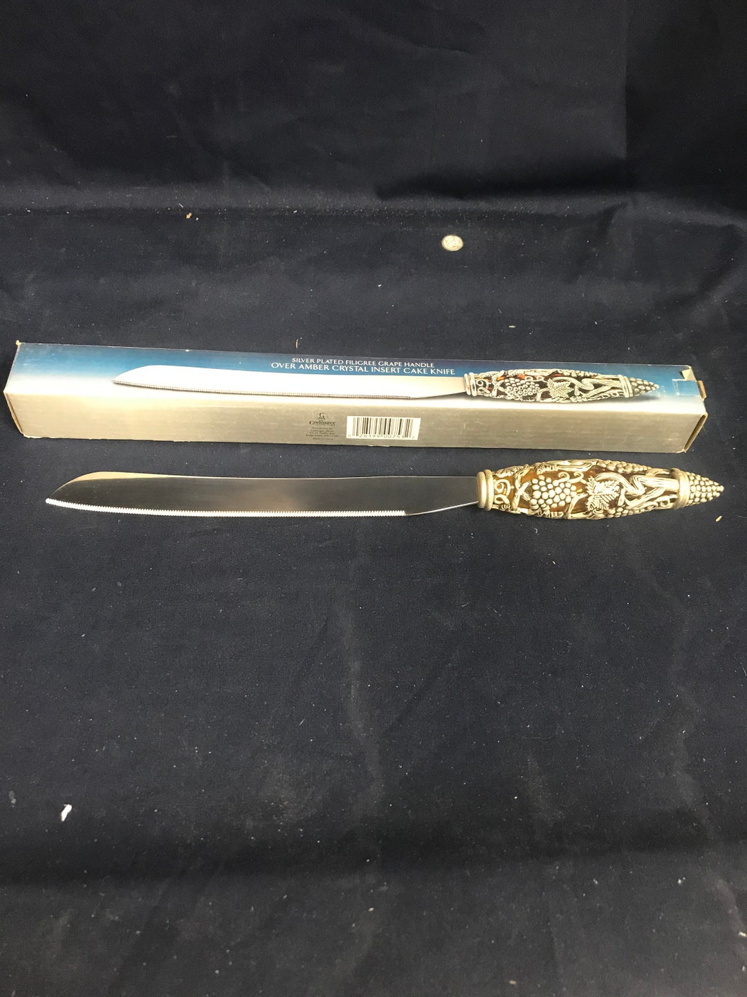 Vintage Godinger Cake Knife With Grape Design Over Amber Crystal - Etsy