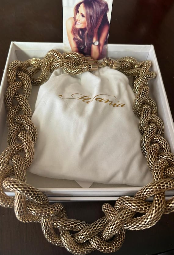 Melania Trump Gold Fashion Necklace Etsy