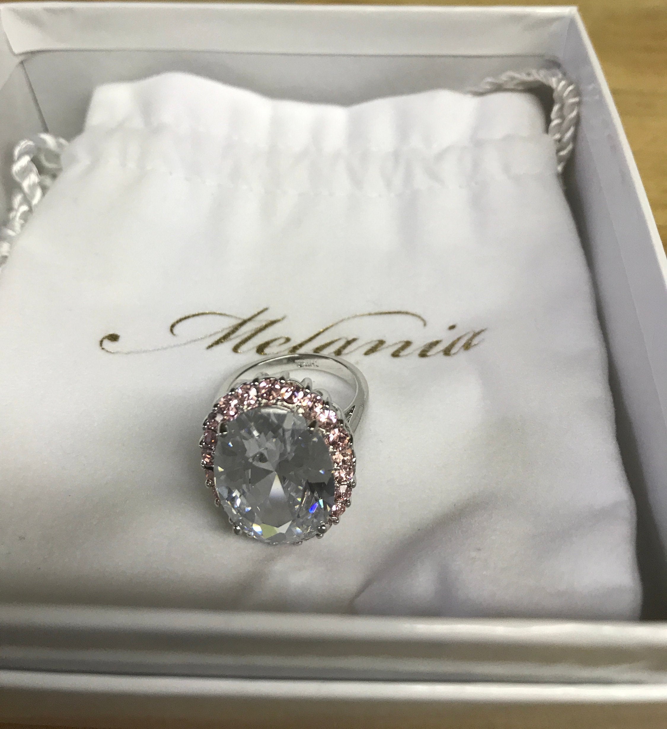 Melania Trump Oval Ring With CZ and Rose Quartz - Etsy