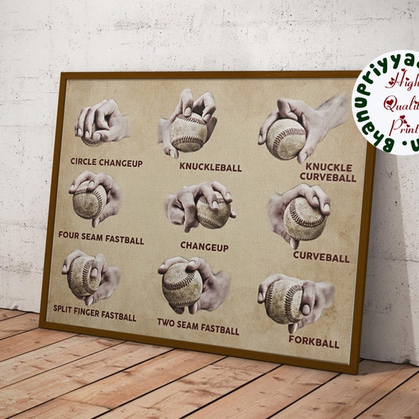 Baseball Pitching Grips Poster - Etsy