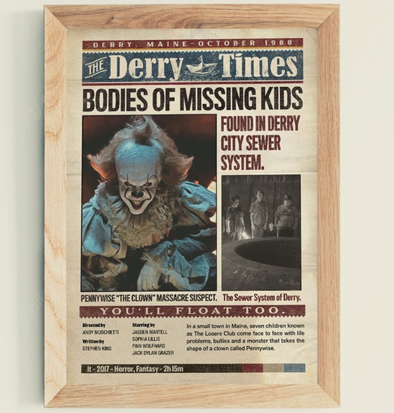 It Movie Poster Newspaper Pennywise Clown IT the Losers - Etsy