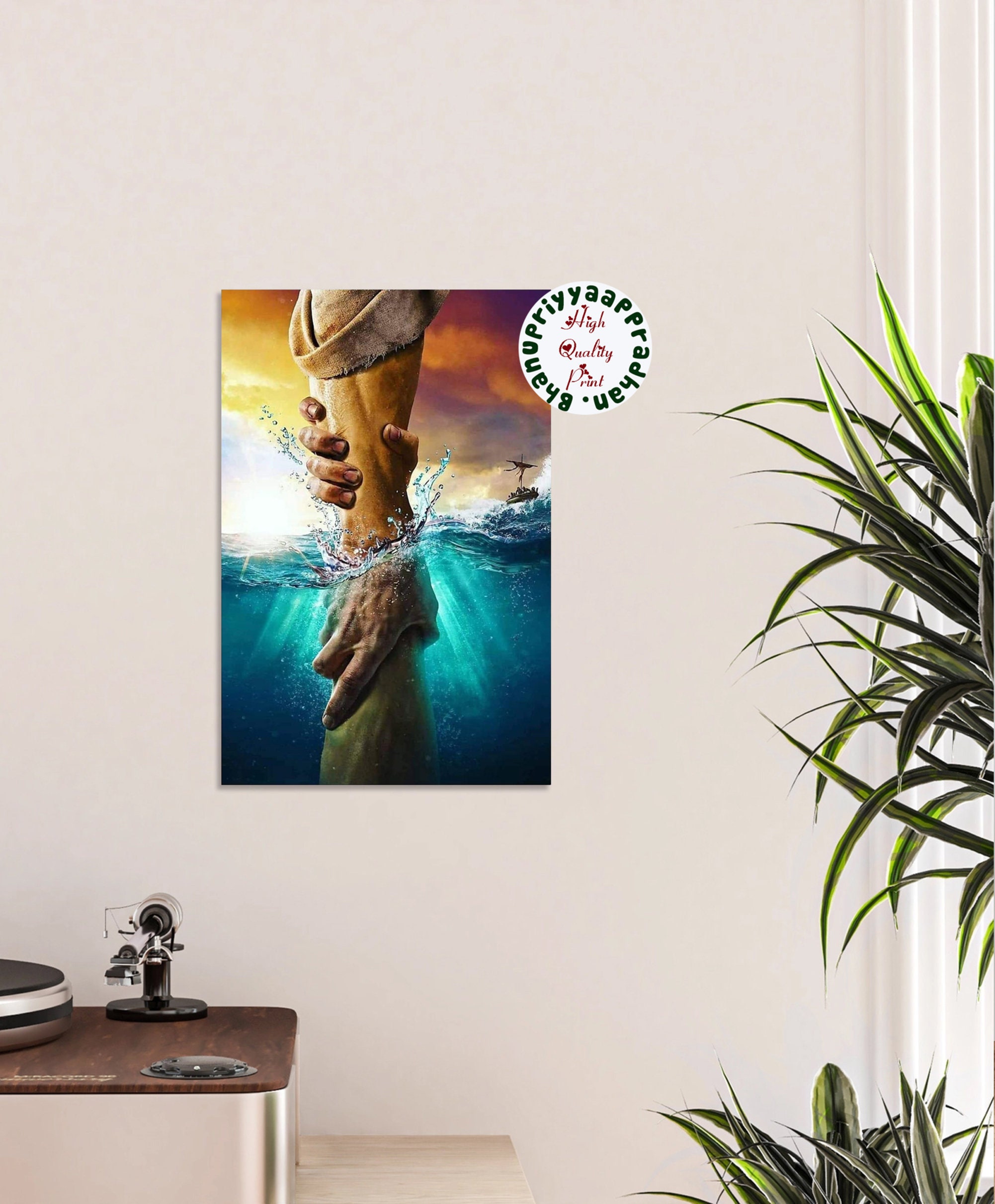 Christian Jesus Savior Minimalist Poster Jesus Reaching Hand - Etsy