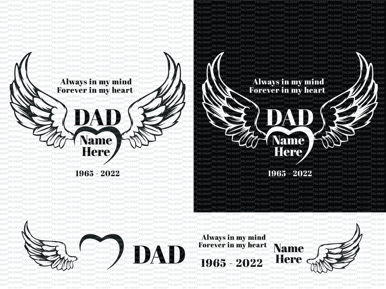 Dad Memorial Svg,dad in Heaven Png,in Memory of Dad Svg,memorial Angel ...