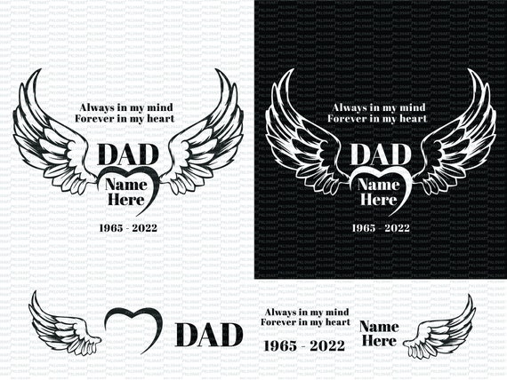 Dad Memorial Svgdad in Heaven Pngin Memory of Dad - Etsy