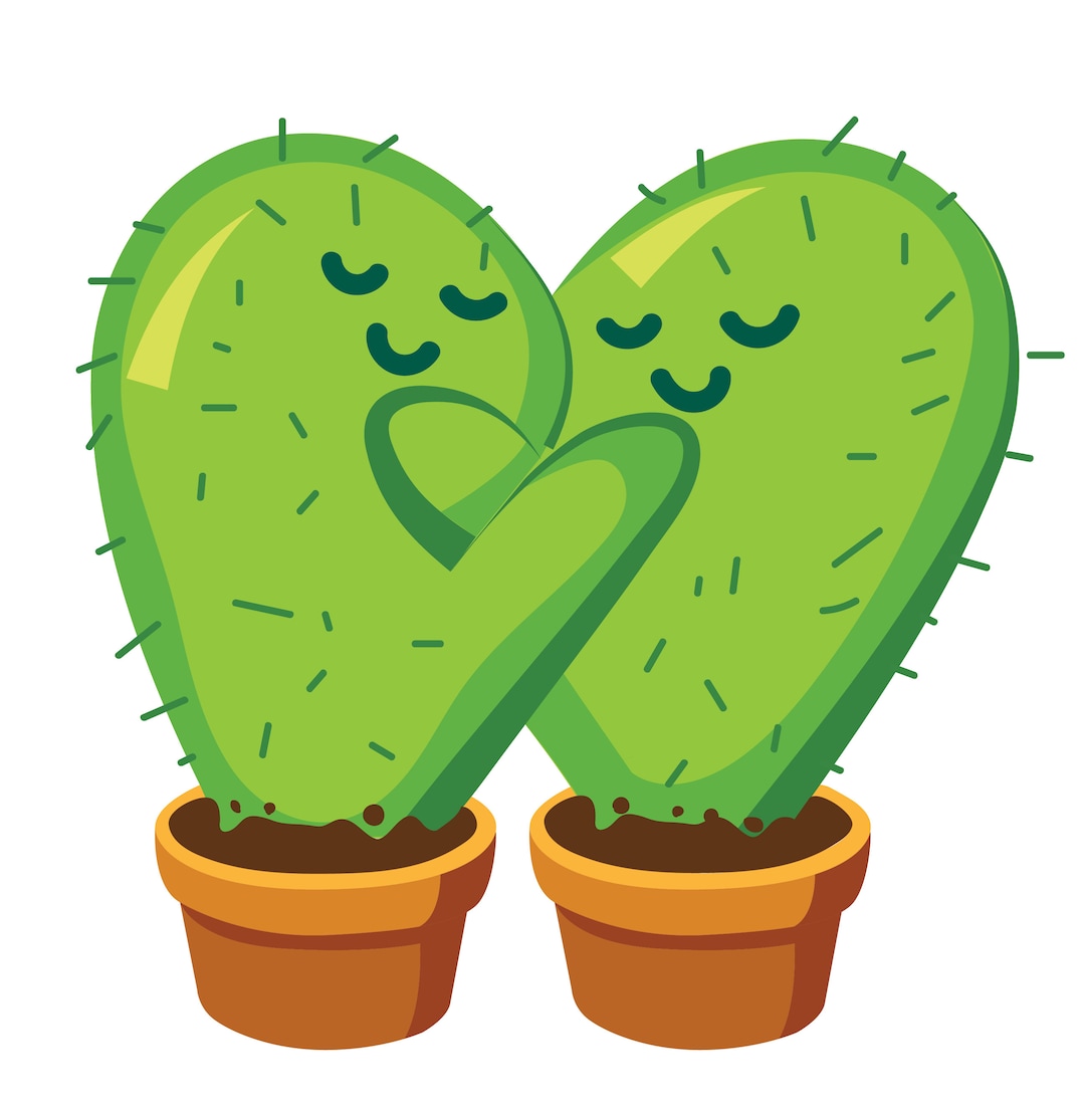Hugging Cactus SVG / Cute Catus Friends SVG / Cacti Vector / Cactus in ...