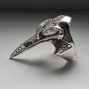 GOTHIC Dark Crow Resizable Ring Silver Punk Adjustable Bird - Etsy