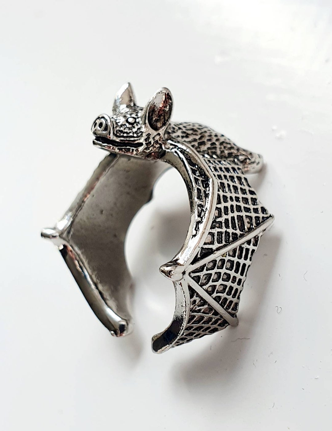 GOTHIC Silver Bat Ring Resizable Wonderfully Strange, Weird and ...