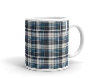 Blue Gingham Mug Check Pattern Country Kitchen 11oz or - Etsy