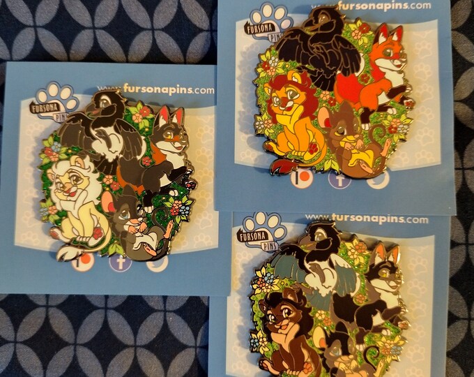 Anthrocon Exclusive Rare Pins Fursona Pins Lion/fox/mouse/raven ...