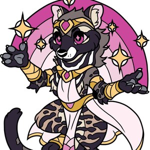 Fursona Pins: Psychic Civet Sticker| Furry/feline/ Vinyl Sticker - Etsy
