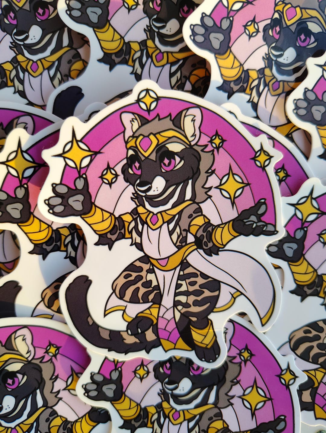 Fursona Pins: Psychic Civet Sticker| Furry/feline/ Vinyl Sticker - Etsy