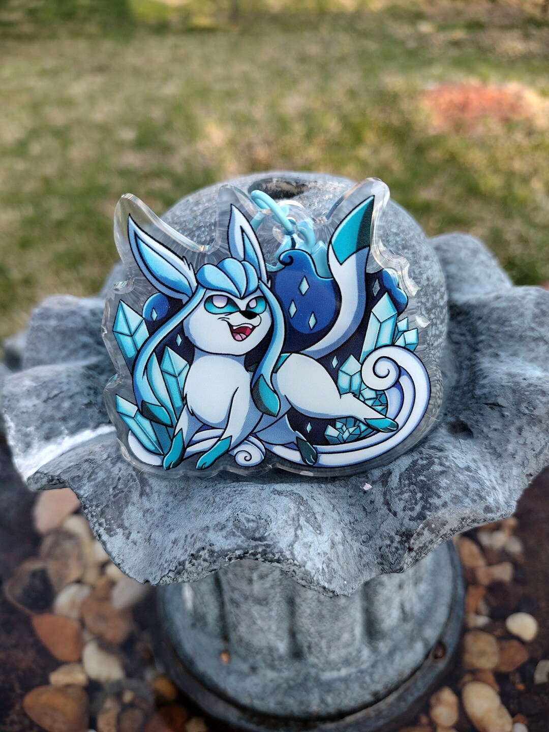 Shiny "icy Fox" Acrylic Charm | Anime /manga/ Videogame/ Ice Magic ...