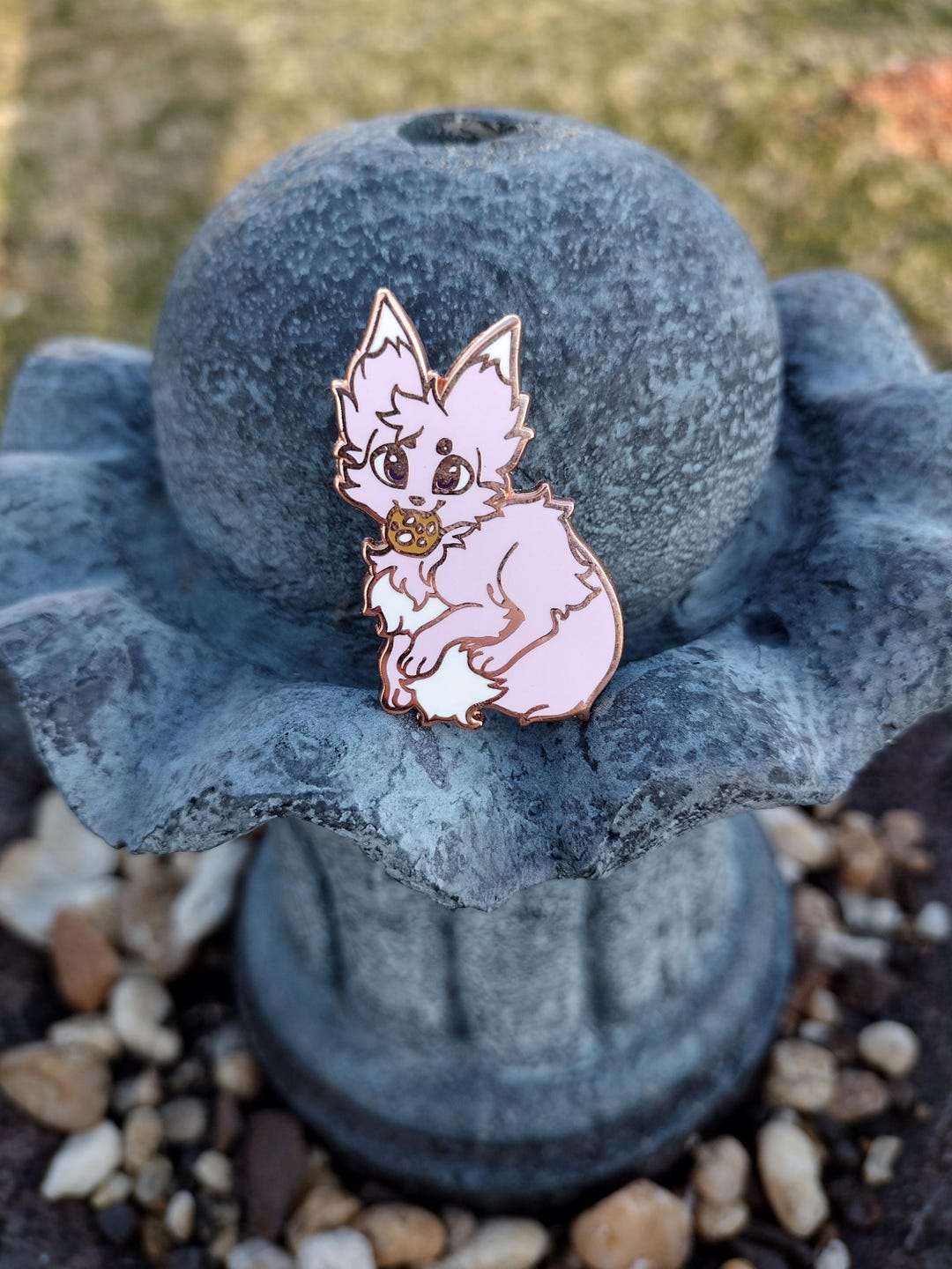 Fursona Pins #498 Pip (pink Variant) | Feline/canine/ Fox-cat Like ...