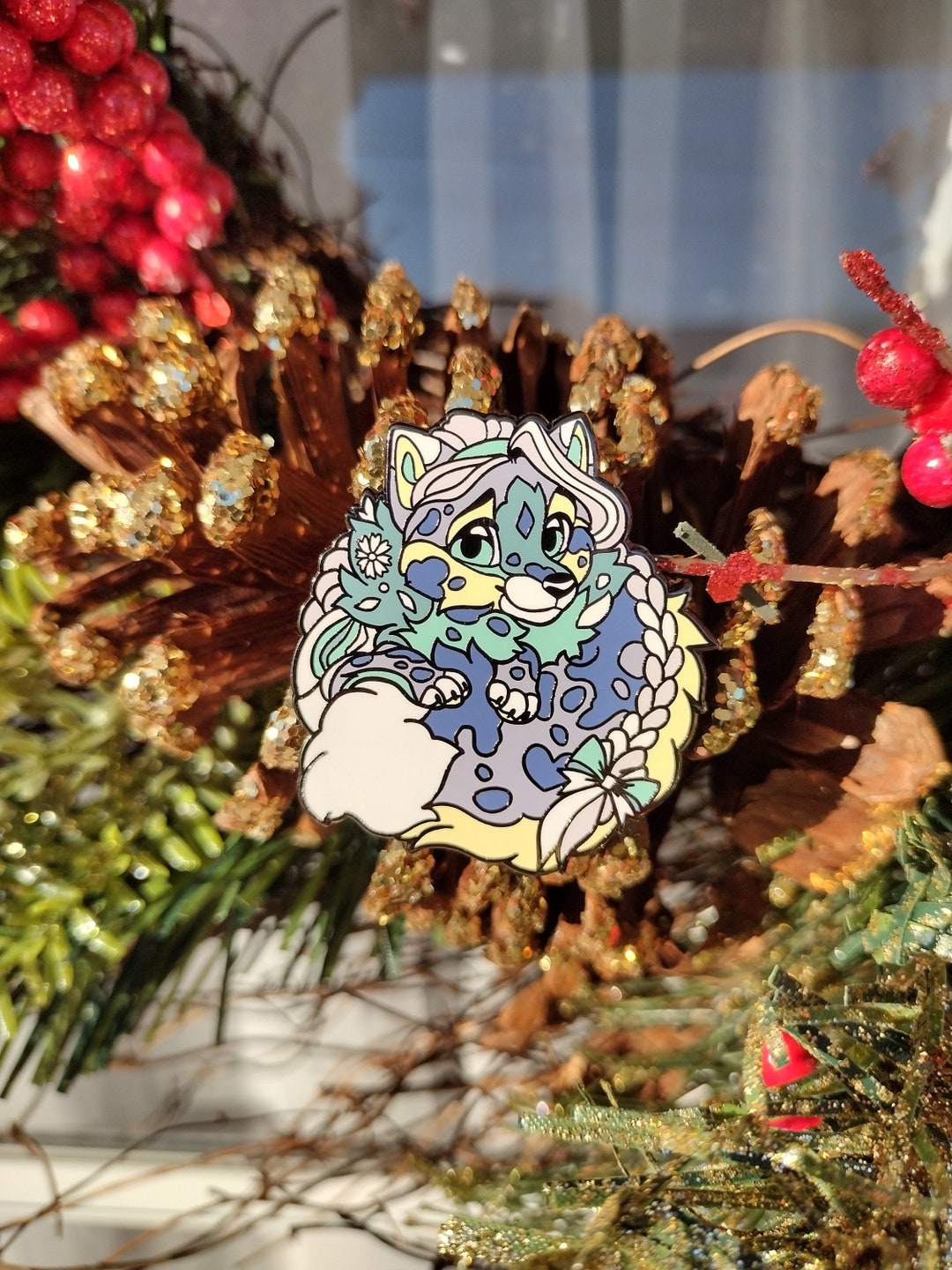 Sapphire #11 | Fursona Pin Princess Fox Adopt / Colorful Artic Fox ...